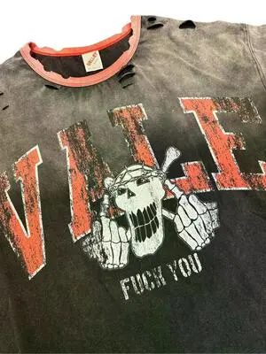 VALE FOREVER Distressed Graphic-print T-shirt