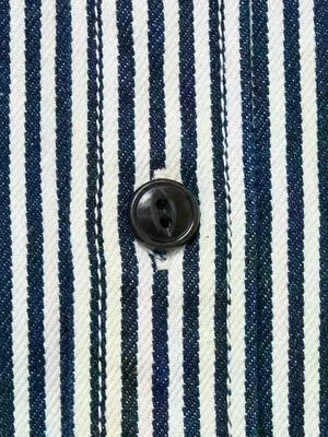 STUDIO D'ARTISAN Hickory-stripe Work Shirt - Blue