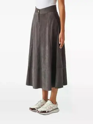 NENETTE Ginko Paneled A-line Midi Skirt - Grey