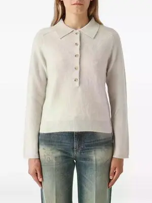 Max Mara Cellula Button-fastening Polo-collar Sweater - Neutrals