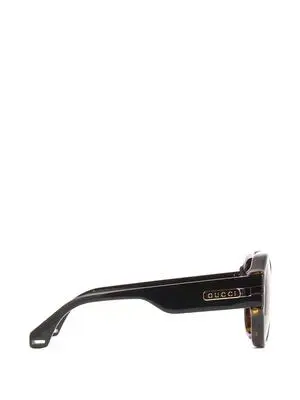 Gucci Tortoiseshell-effect Pilot-frame Sunglasses