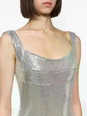 ATU BODY COUTURE Sequin-embellished Sleeveless Bodysuit