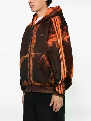 Adidas A6 Spacer Bleach-effect 3-stripe Hoodie - Brown