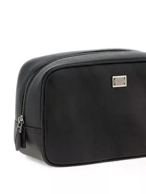 Dolce & Gabbana Logo-plaque Leather Wash Bag
