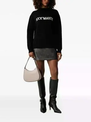 Patrizia Pepe Intarsia-knit Logo-embroidered Sweater