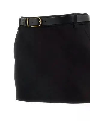 Elisabetta Franchi Double Layer Crêpe Miniskirt With Belt