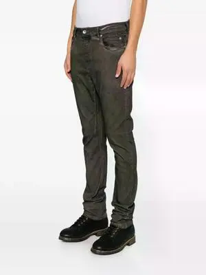 Rick Owens Distressed Slim-fit Jeans - Grey