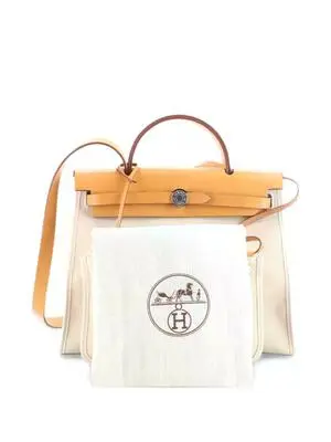 Hermès Herbag Zip Leather And Toile 31 Shoulder Bag