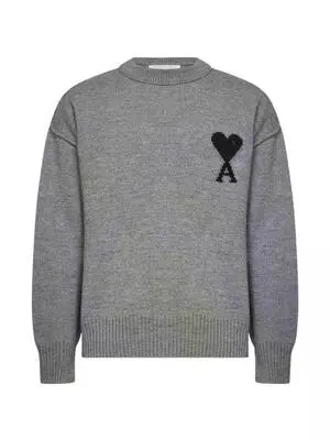 AMI Paris De Cœur Intarsia-knit Sweater