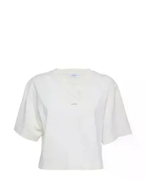 Off-White Arrow-motif Cropped T-shirt - Neutrals