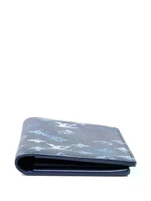 LOUIS VUITTON 2021 Monogram Ink Watercolor Portefeuille Brazza Bifold Wallet Long Wallets