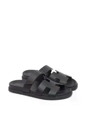 Hermès Chypre Leather Flat Sandals