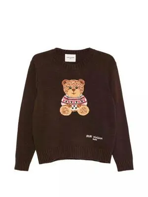 RUE MADAM PARIS Teddy-bear Intarsia-knit Sweater - Brown