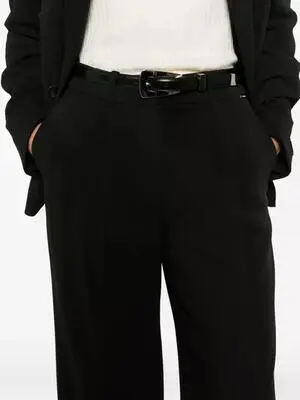Calvin Klein Pleated Straight-leg Trousers - Black