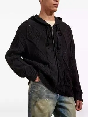 FOUND Zip-up Cable-knit Hoodie