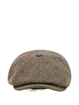 WALKERS Herringbone-pattern Flat Cap - Brown