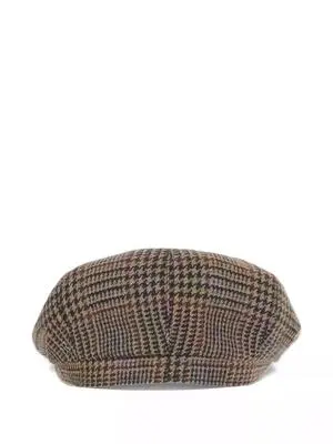Tagliatore Check-pattern Wool-blend Flat Cap