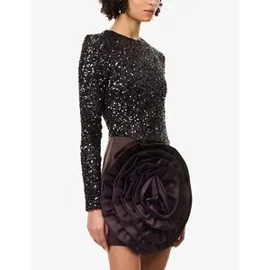 ROTATE BY BIRGER CHRISTENSEN Tulala Flower Sequin Mini Dress