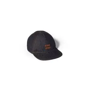 Miu Miu Denim Baseball Cap - Blue/brandy