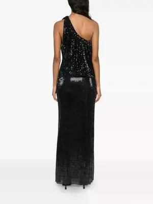 SELF-PORTRAIT Sequin-embellished One-shoulder Maxi Dress