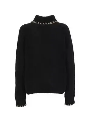 OLIVER LATTUGHI Blanket-stitched High-neck Sweater