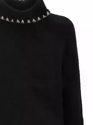 OLIVER LATTUGHI Blanket-stitched High-neck Sweater
