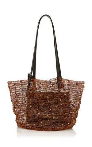 STAUD Large Caro Beaded Bucket Bag Os