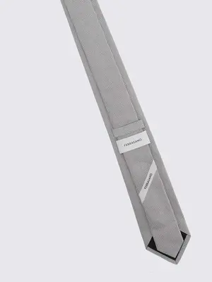 FERRAGAMO Geometric Pattern Tie In A Silk And Cotton Blend