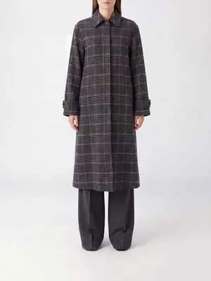 Paul Smith Prince Of Wales Wool Knee-length Single-breasted Coat - Blue