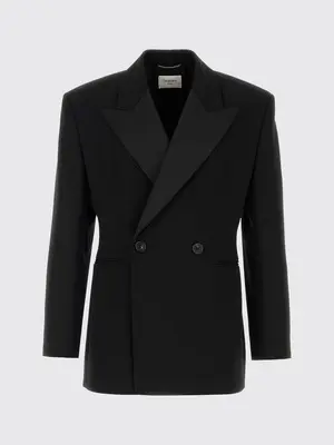 Saint Laurent Double-breasted Wool Tuxedo Jacket With Peak Lapels - Black