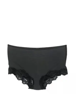 SKIMS Lace-trim Boy-short Briefs - Black