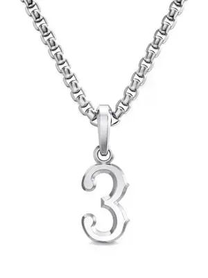 David Yurman Number Three Amulet Pendant - Silver