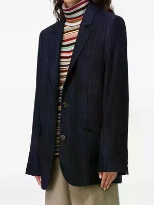Paul Smith Navy Chalk Stripe Wool-blend Blazer