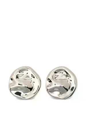 Federica Tosi Mindy Hammered-effect Clip-on Earrings - Silver