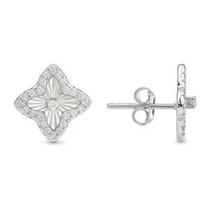 KYLIE HARPER Fluted Clover Stud Earrings In Sterling - Silver