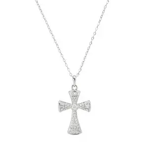 KYLIE HARPER Vintage Diamond Cz Cross Pendant In Sterling - Silver
