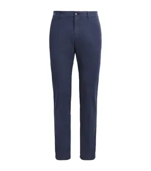Paul & Shark Stretch Cotton-silk Garment Dyed Chinos - Navy