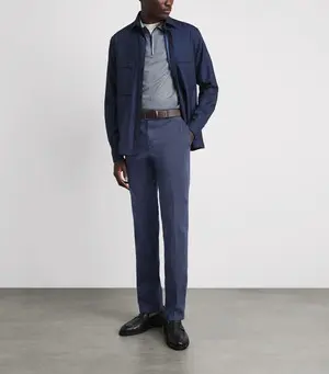Paul & Shark Stretch Cotton-silk Garment Dyed Chinos