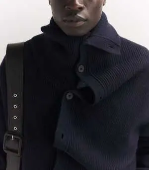 WOOYOUNGMI Wool-yak High-neck Cardigan