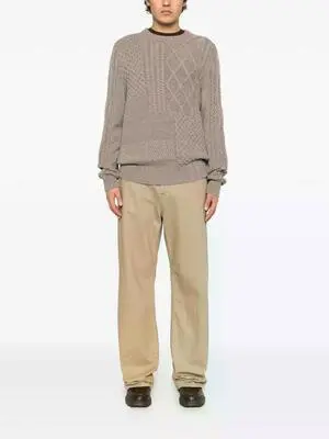 Eric Bompard Patchwork Cable-knit Sweater - Neutrals