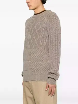 Eric Bompard Patchwork Cable-knit Sweater