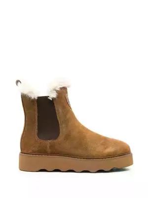 BLAUER. Faux-fur Trim Suede Boots - Brown