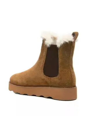 BLAUER. Faux-fur Trim Suede Boots
