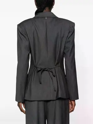 PHILIA LOFT Double-breasted Tie-back Blazer