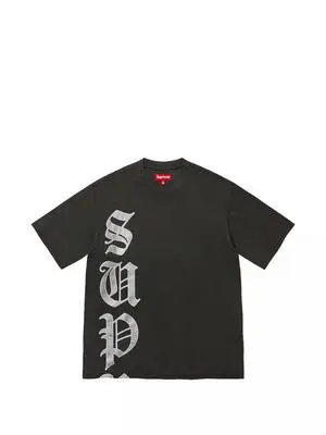 Supreme Cracked-effect Logo-print T-shirt - Black
