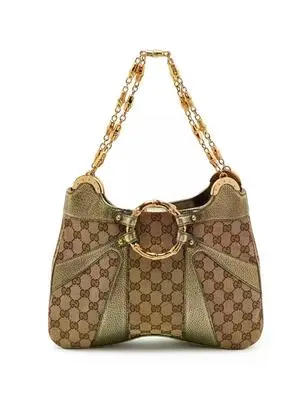 Gucci Bamboo Ring Shoulder Bag - Neutrals