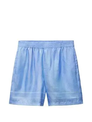 Versace Greca-print Bermuda Shorts - Blue