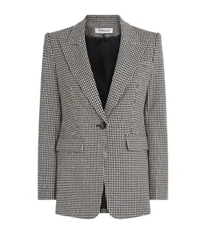 VERONICA BEARD Houndstooth Embellished Livvy Dickey Blazer