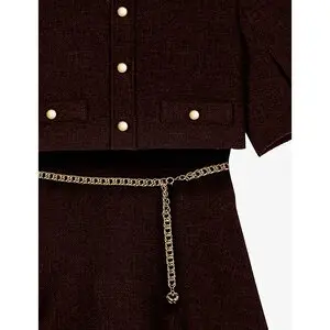 Maje Cape Two-in-one Tweed Mini Dress
