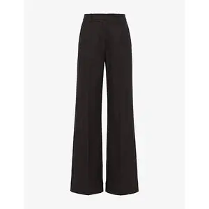BECAUSE OF ALICE Wide-leg High-rise Woven Trousers - Java